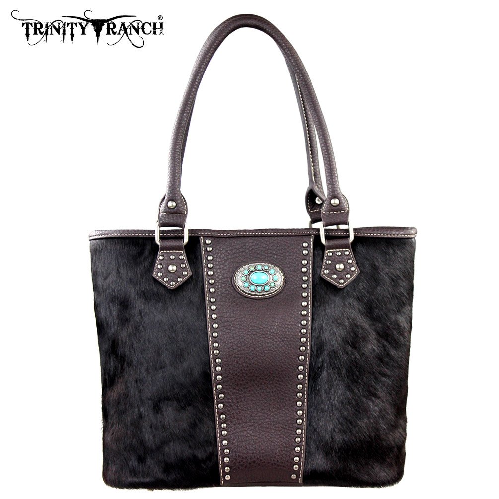 TR17-8317 Trinity Ranch Cowhide Collection Handbag-Coffee