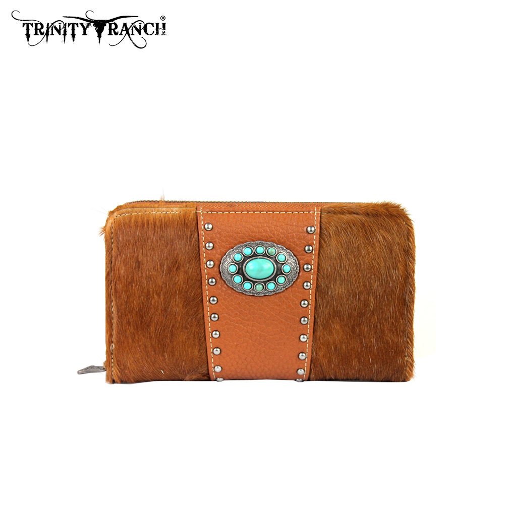TR17W003 Trinity Ranch Cowhide Collection Wallet-Brown